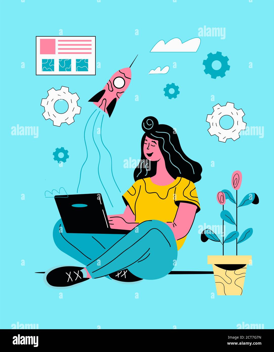 Startup and entrepreneurs business initiative concept vector ...