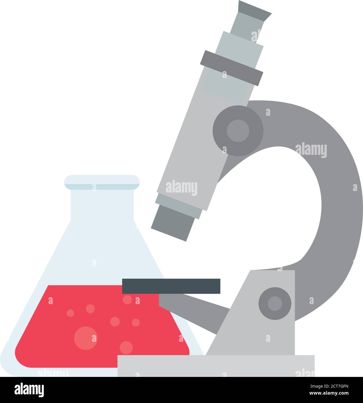 laboratory microscope with flasks vector design Stock Vector Image ...