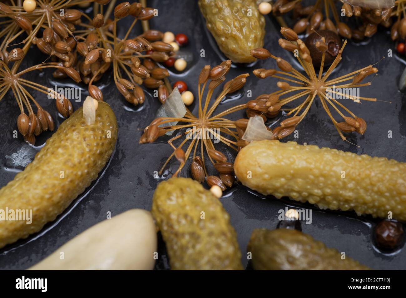 Extra Fine Cornichons - minuscule sour French pickles on natural stone ...