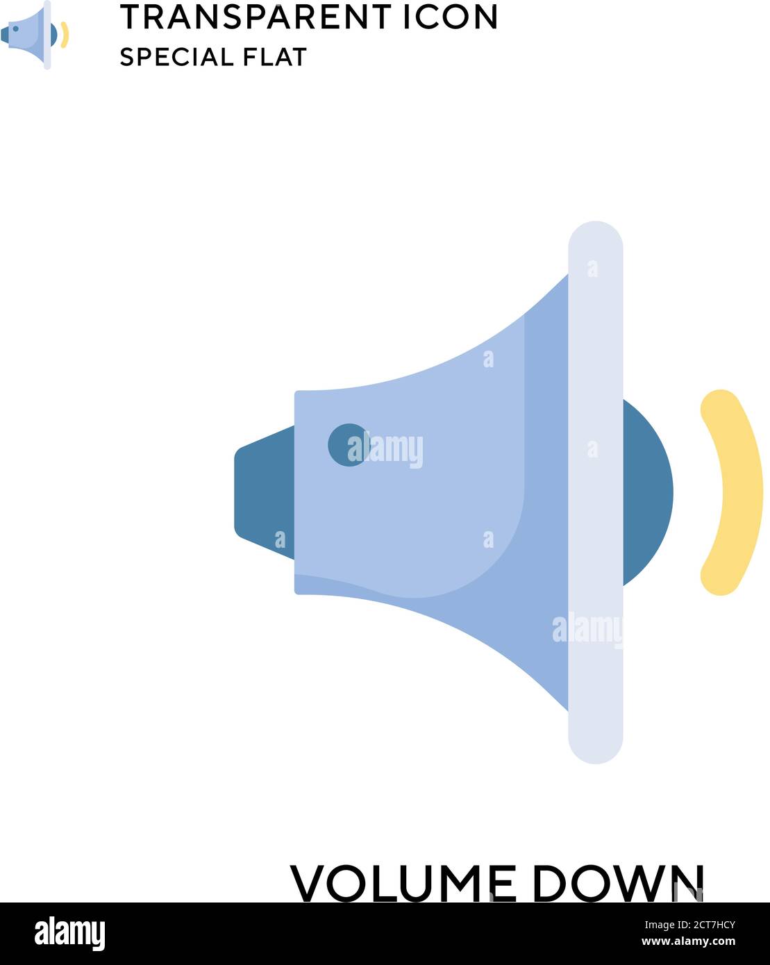 Volume down vector icon. Flat style illustration. EPS 10 vector Stock ...