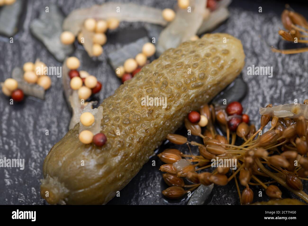 Extra Fine Cornichons - minuscule sour French pickles on natural stone ...