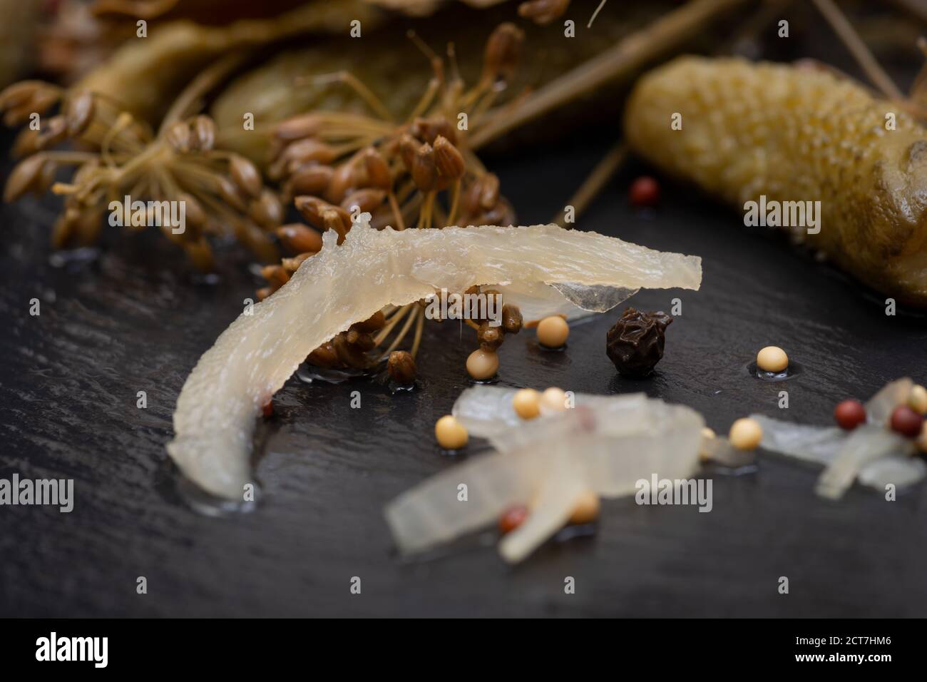 Extra Fine Cornichons - minuscule sour French pickles on natural stone ...