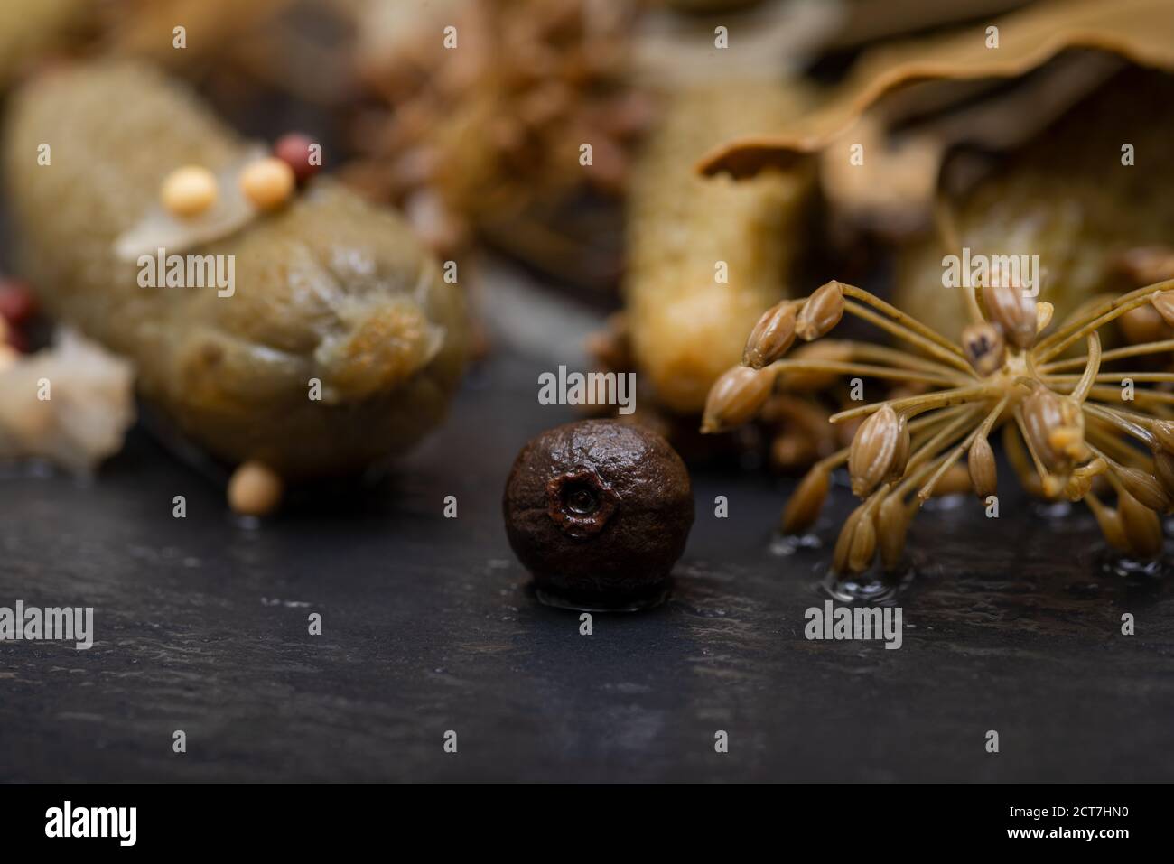 Extra Fine Cornichons - minuscule sour French pickles on natural stone ...