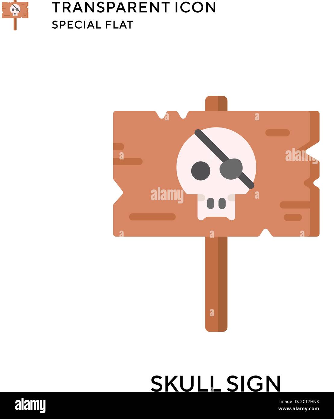 Skull sign vector icon. Flat style illustration. EPS 10 vector Stock ...