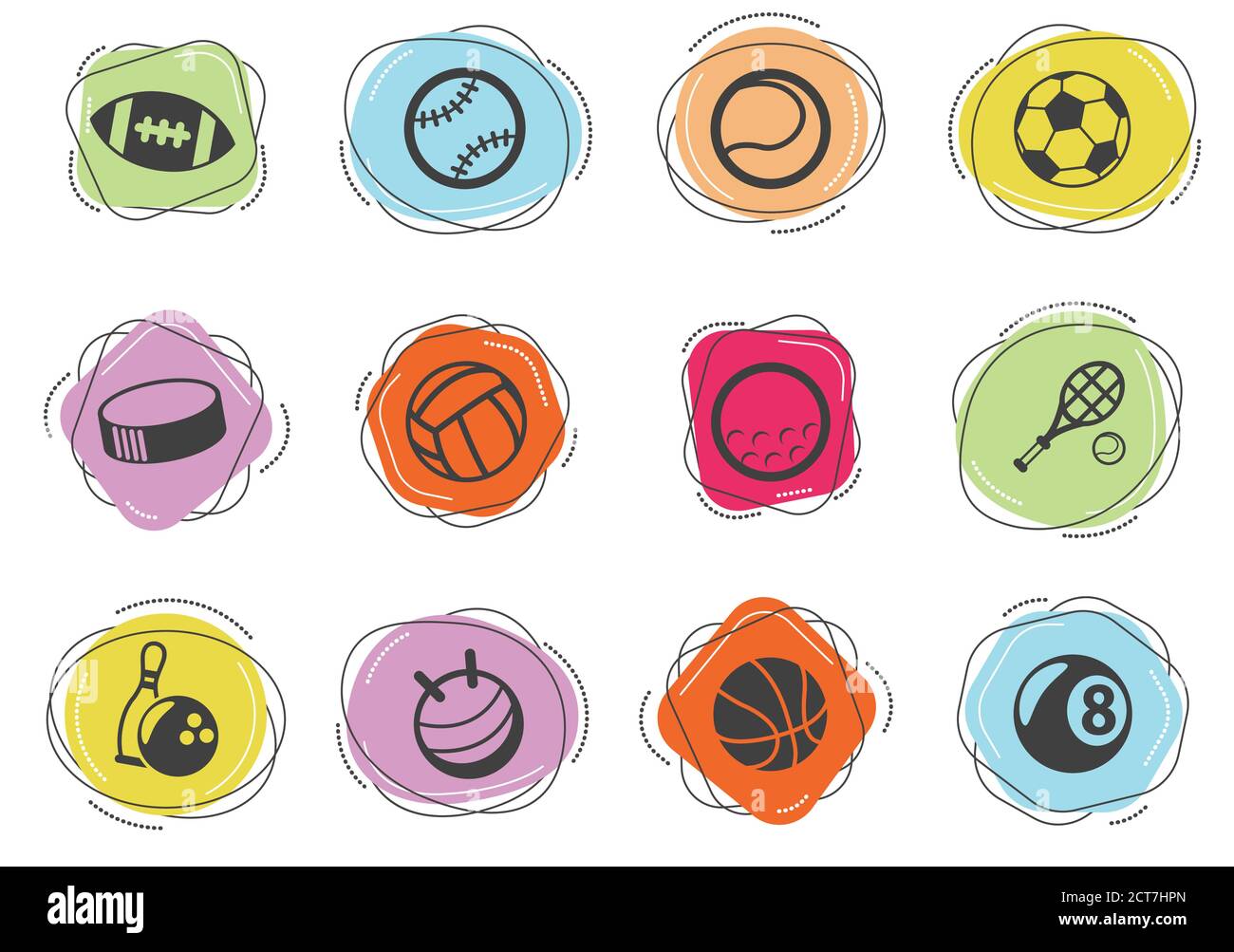 sport balls icon set Stock Vector Image & Art - Alamy