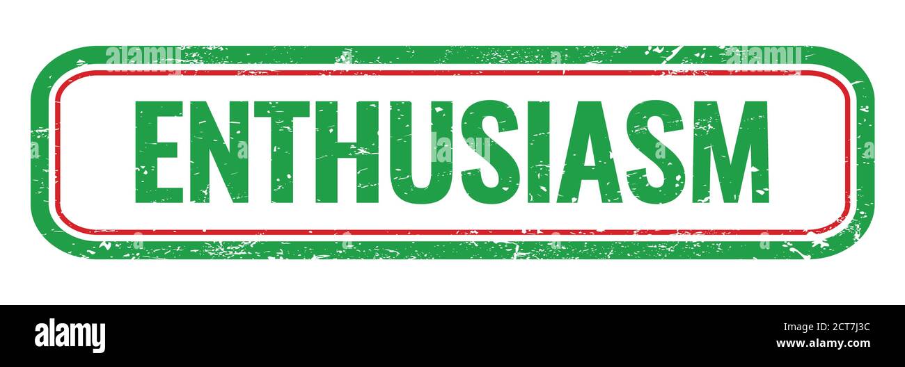 ENTHUSIASM green grungy rectangle stamp sign Stock Photo - Alamy