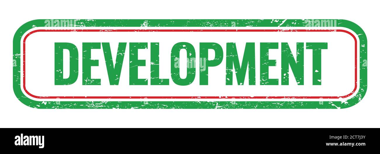 DEVELOPMENT green grungy rectangle stamp sign Stock Photo - Alamy