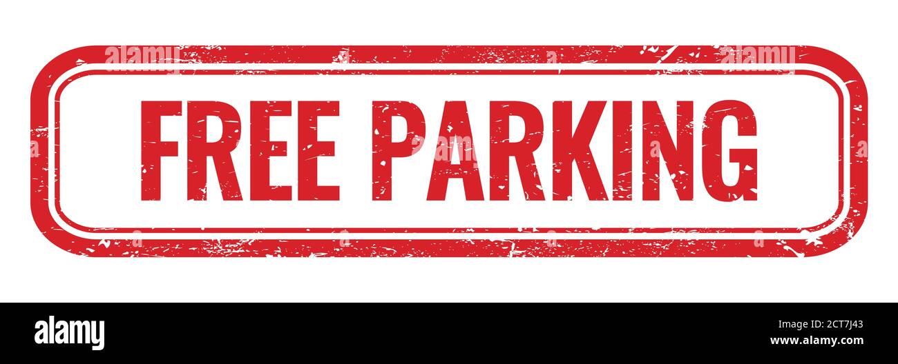 FREE PARKING red grungy rectangle stamp sign Stock Photo - Alamy