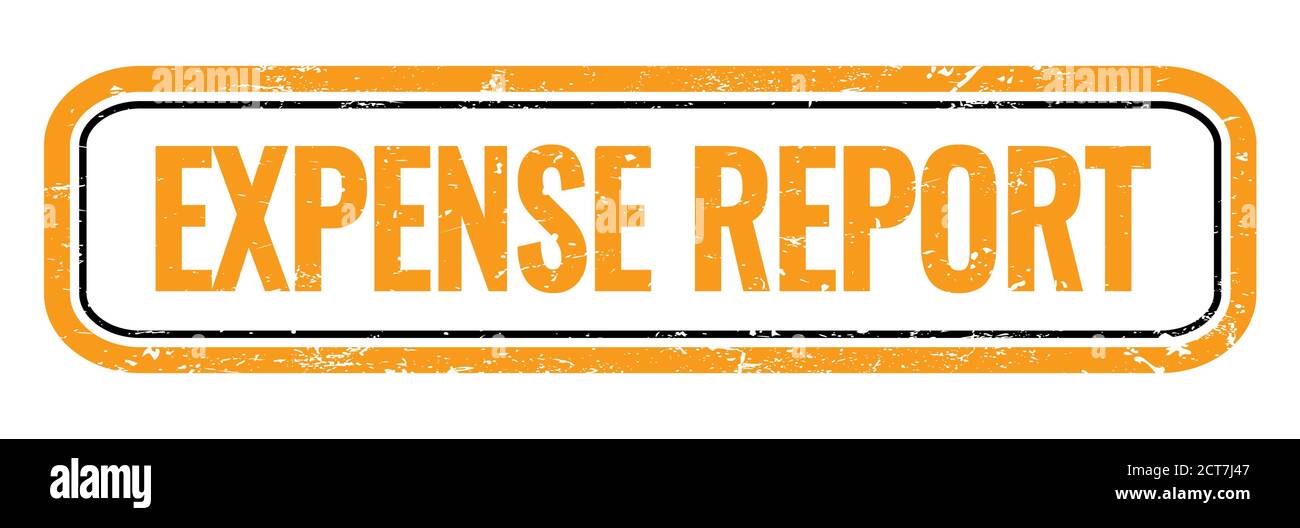 EXPENSE REPORT orange grungy rectangle stamp sign Stock Photo - Alamy