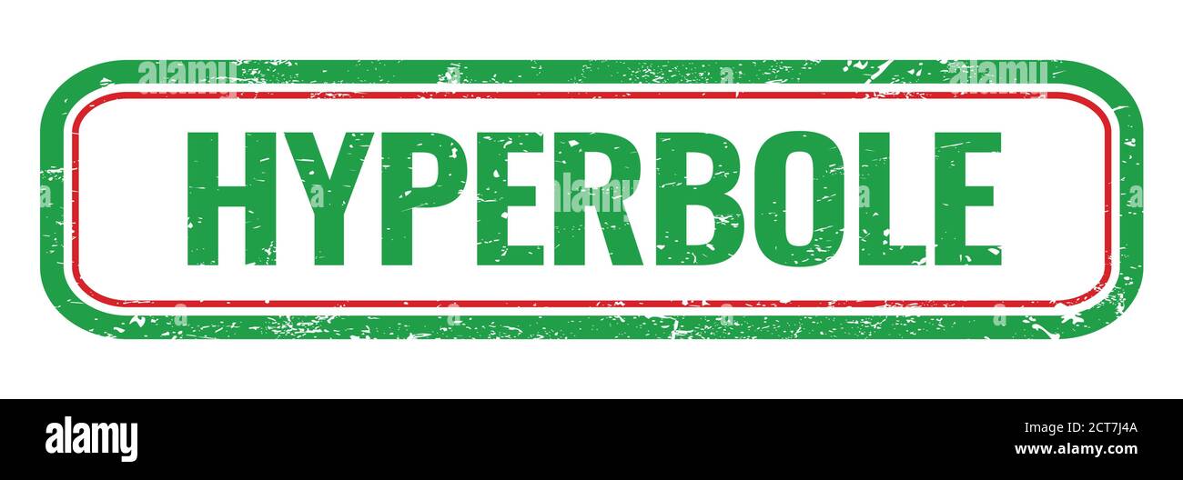 HYPERBOLE green grungy rectangle stamp sign Stock Photo - Alamy