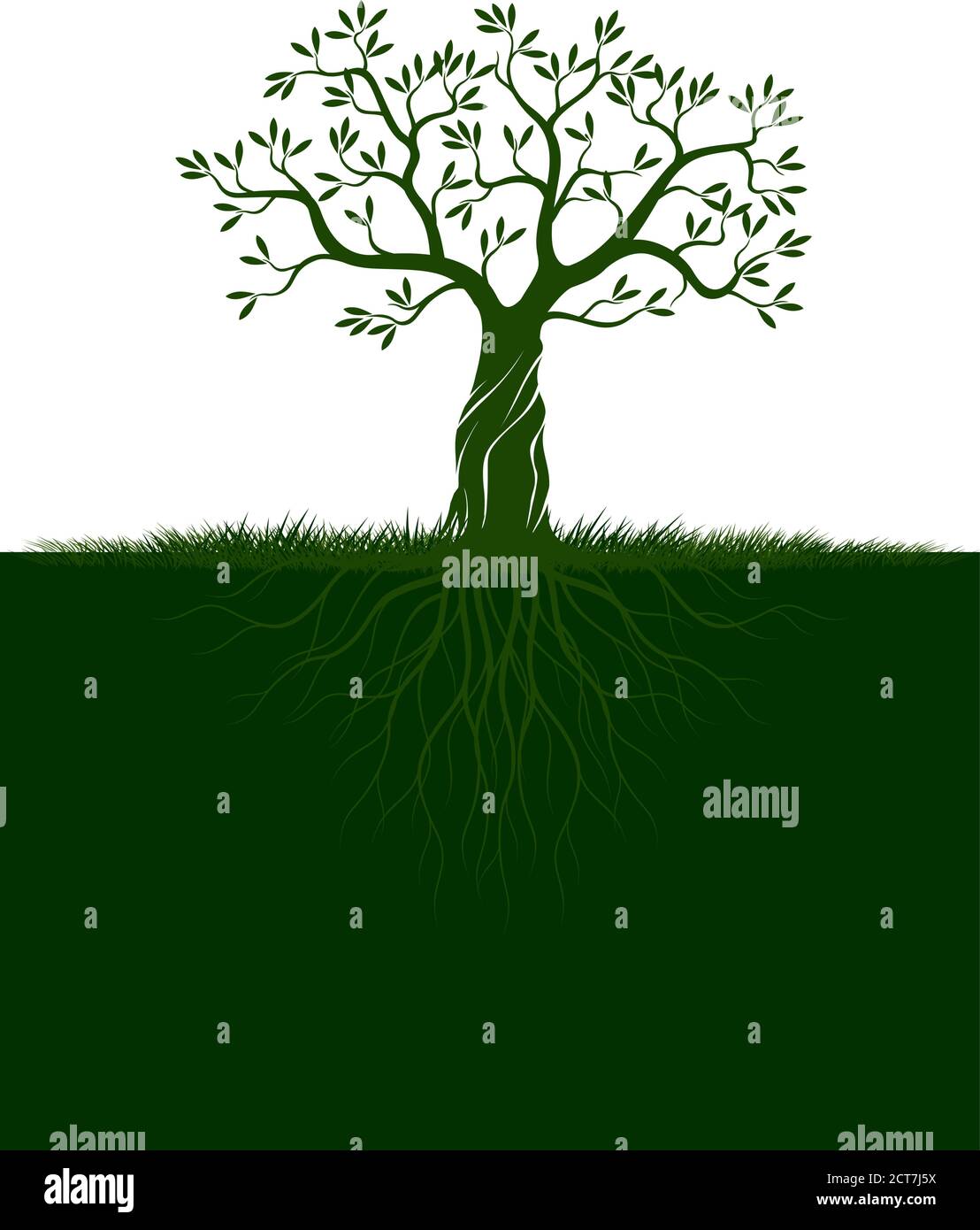 Shape of Tree. Vector outline Illustration with empty space for text ...