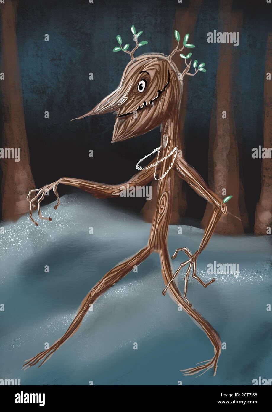 stick man of the forest illustration Stock Photo - Alamy