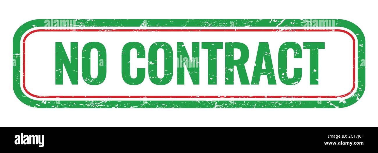 NO CONTRACT green grungy rectangle stamp sign Stock Photo - Alamy