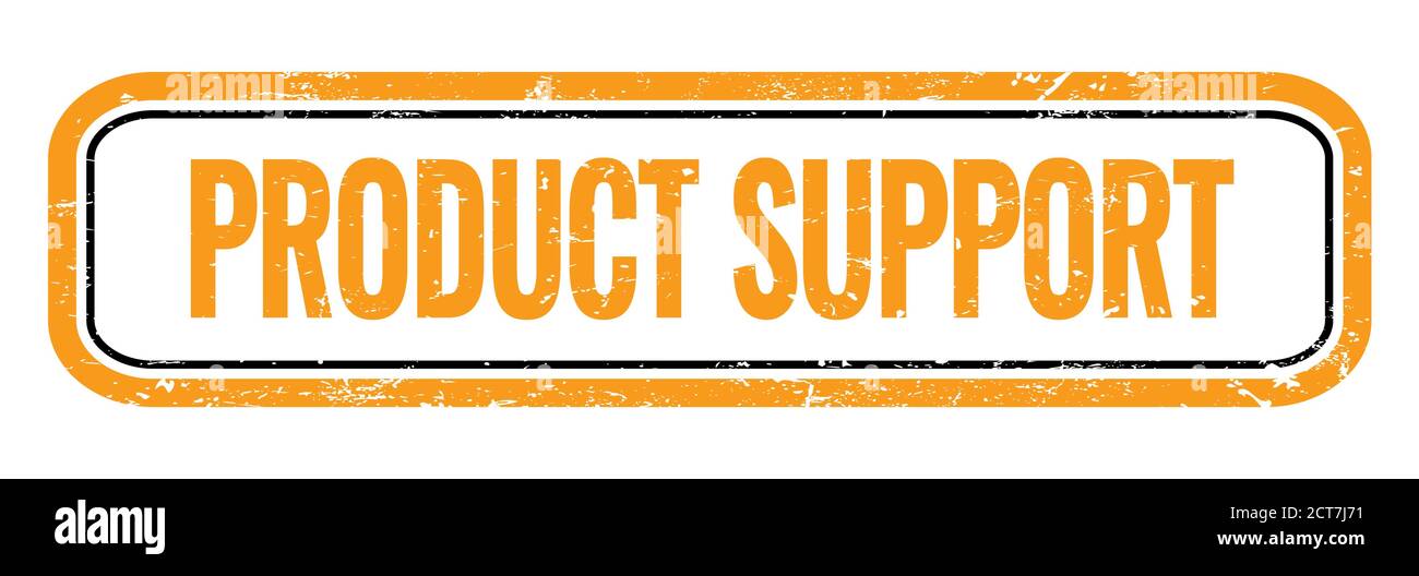PRODUCT SUPPORT orange grungy rectangle stamp sign Stock Photo - Alamy