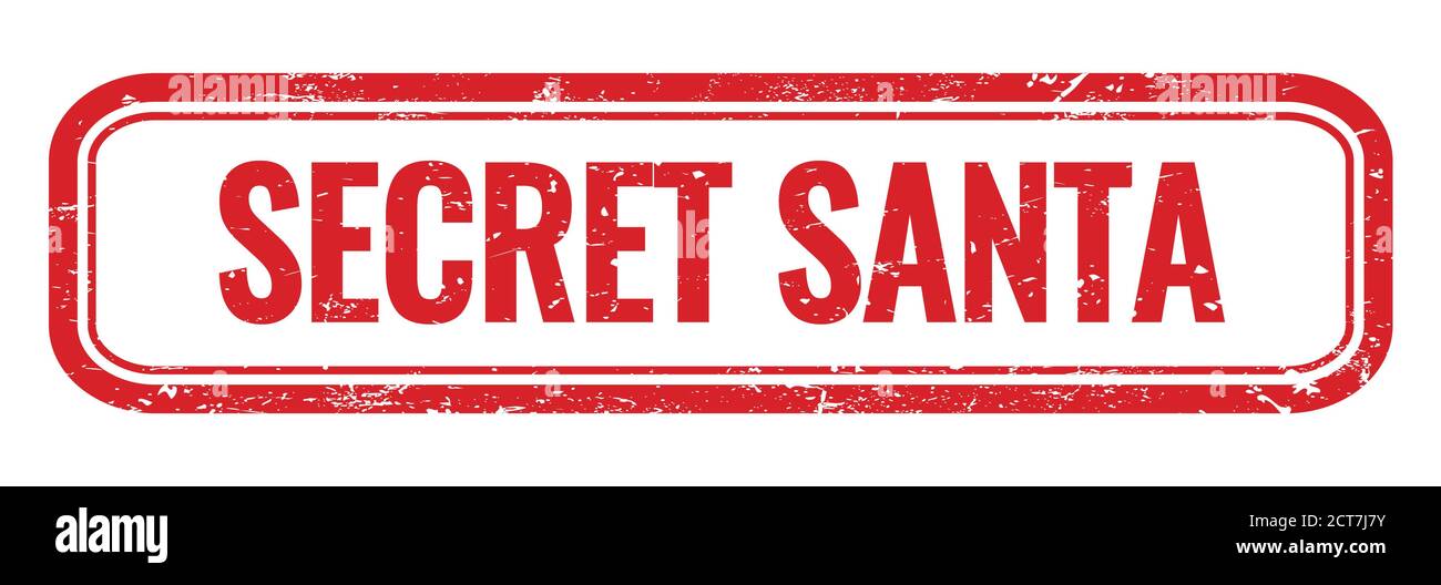 SECRET SANTA red grungy rectangle stamp sign Stock Photo - Alamy