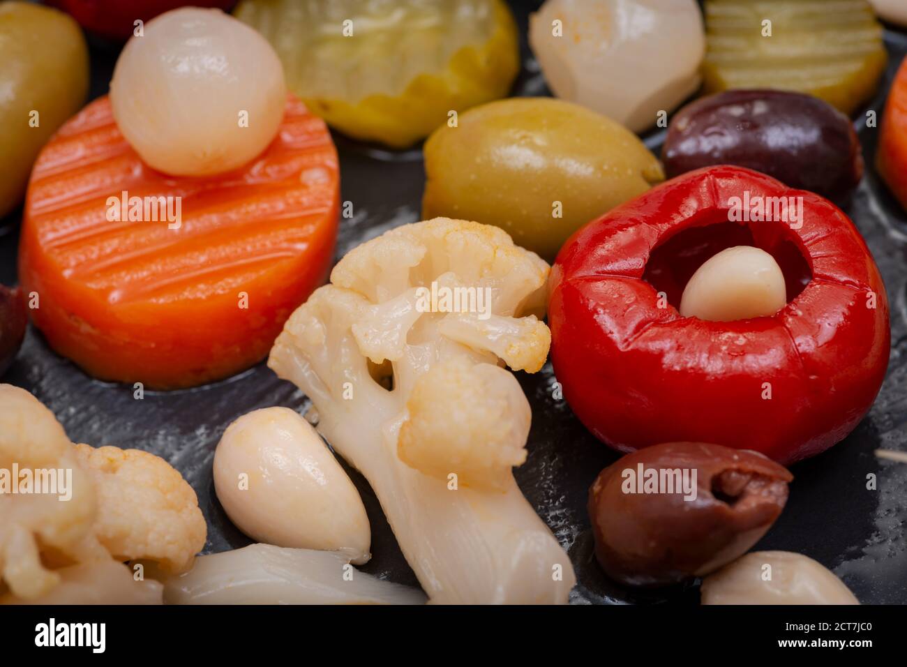 Mediterranean marinated veggie medley with olives preserved in natural ...