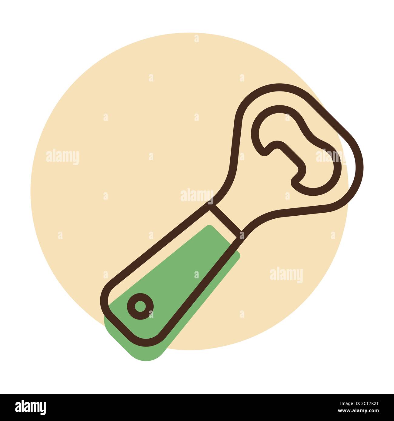 Close up of bottle opener vector icon. Kitchen appliances. Graph symbol ...