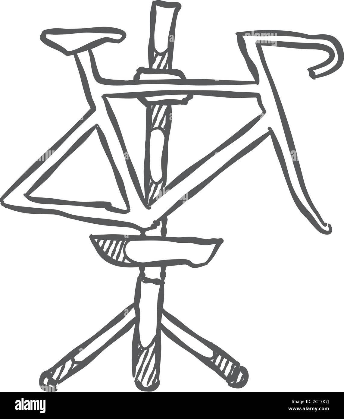 Bicycle stand icon in sketch style. Vector illustration Stock Vector ...