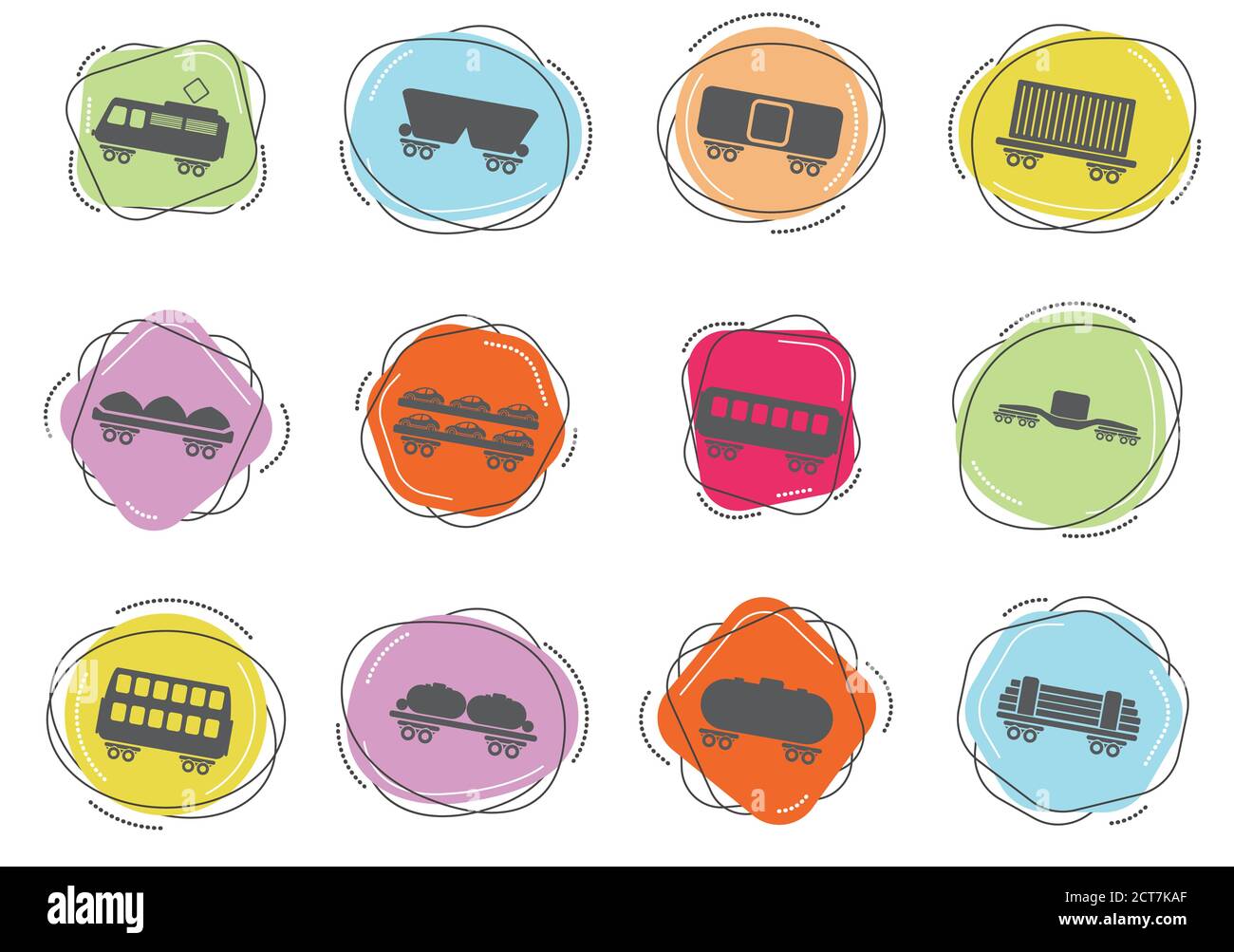 Rail-freight traffic icons Stock Vector Image & Art - Alamy