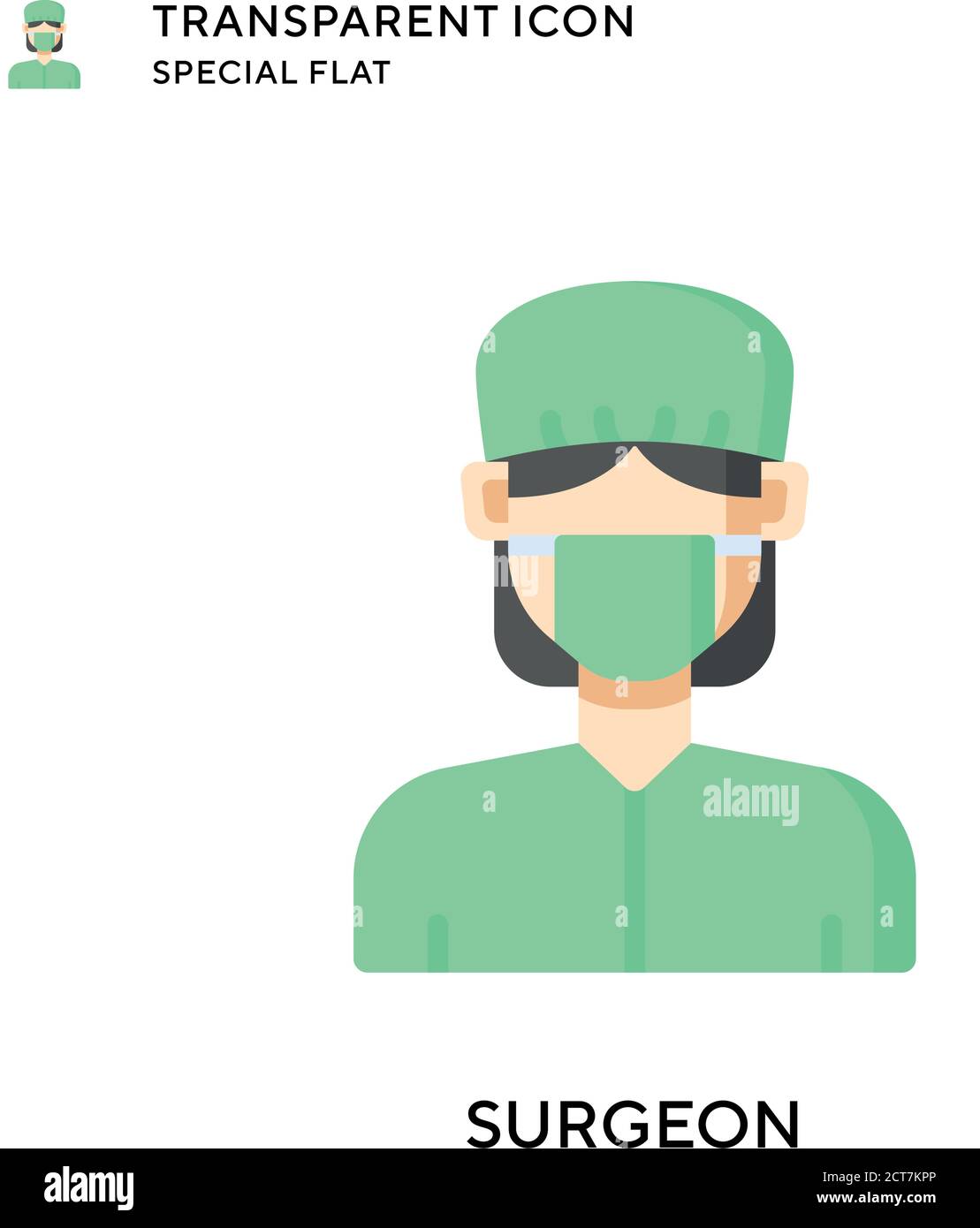 Surgeon vector icon. Flat style illustration. EPS 10 vector Stock ...