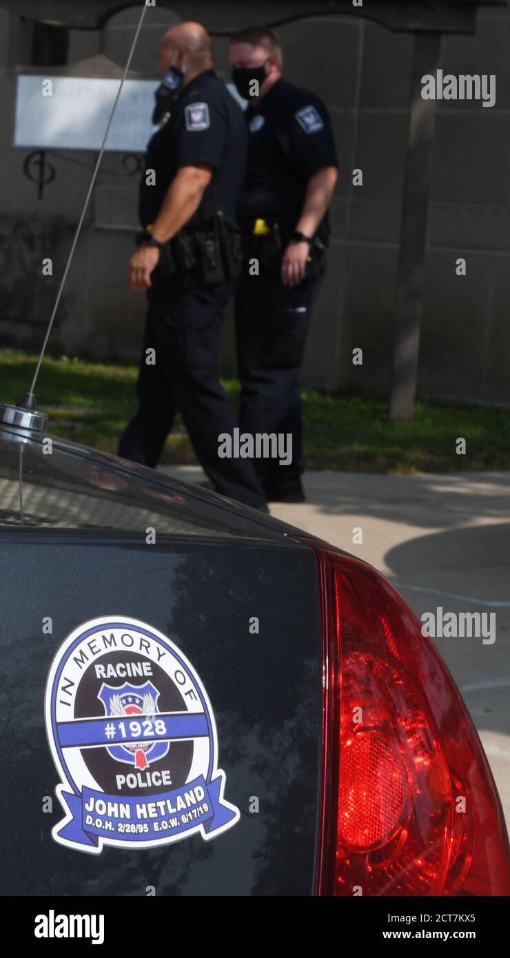 Racine, Wisconsin, USA. 21st Sep, 2020. Police cars are parked outside ...