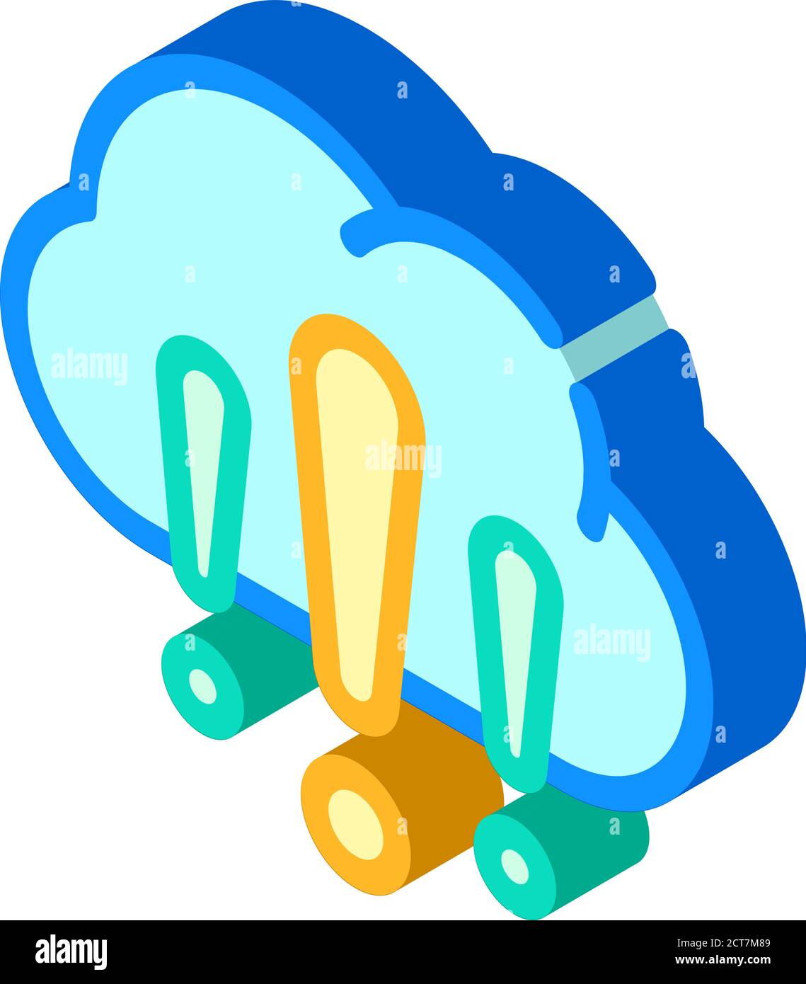cloud exclamation marks isometric icon vector illustration Stock Vector ...
