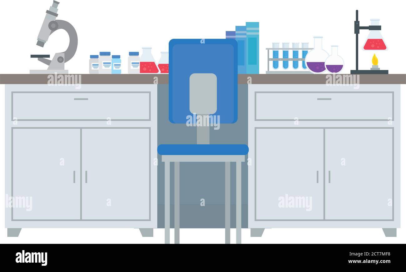 laboratory desk with tools vector design Stock Vector Image & Art - Alamy