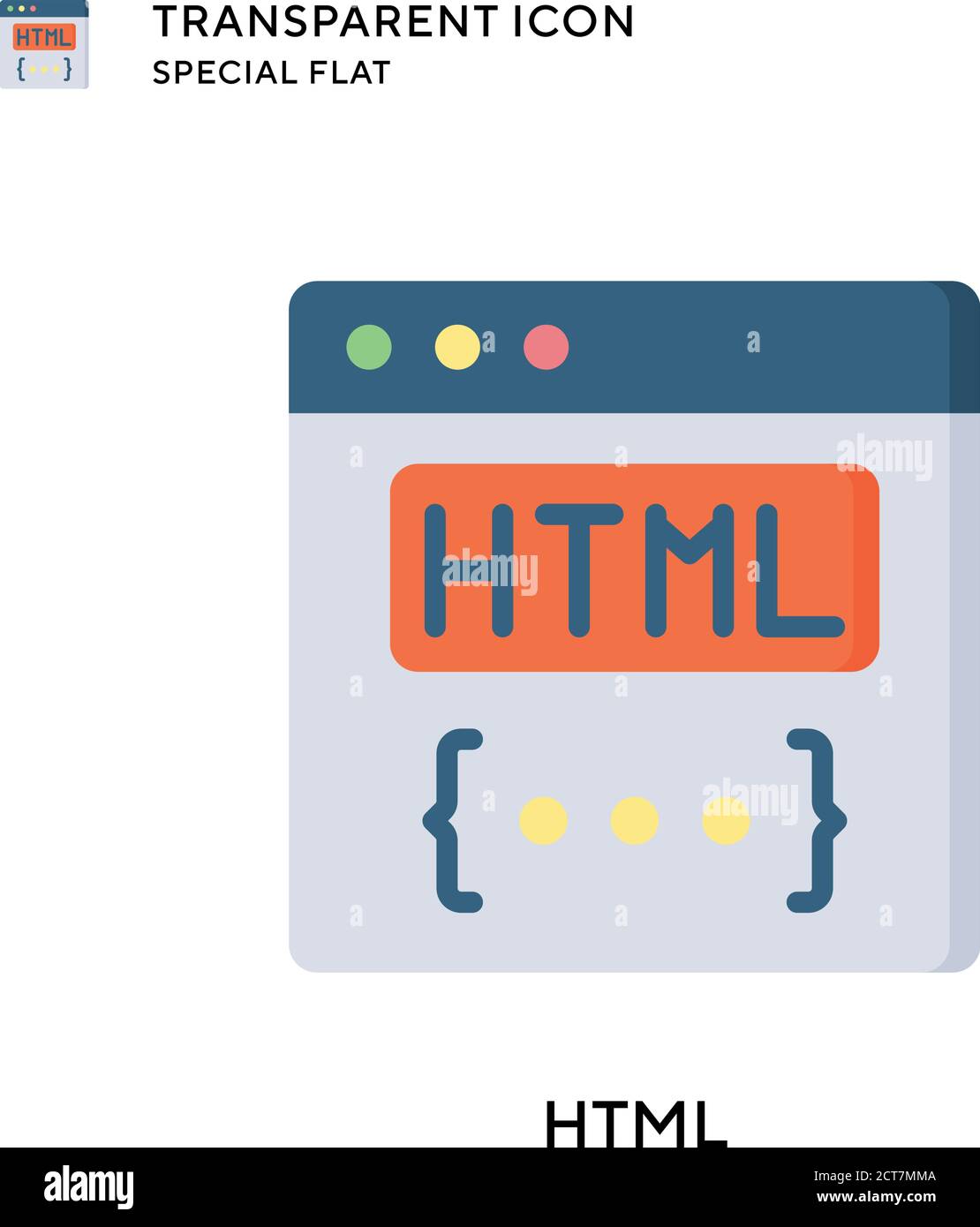 Html vector icon. Flat style illustration. EPS 10 vector Stock Vector ...