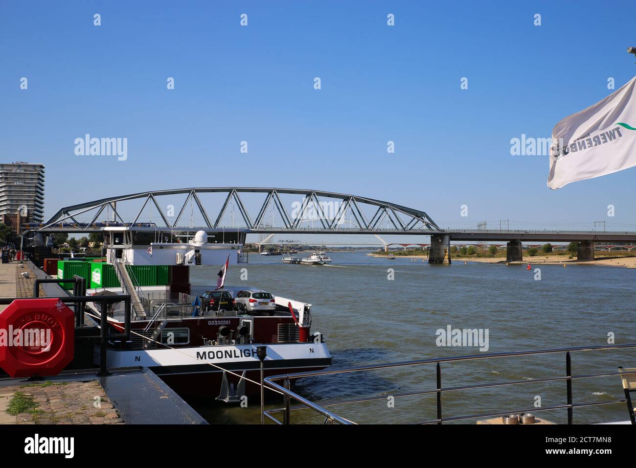 Nijmegen, Netherlands - September 18. 2020: View from river promenade ...