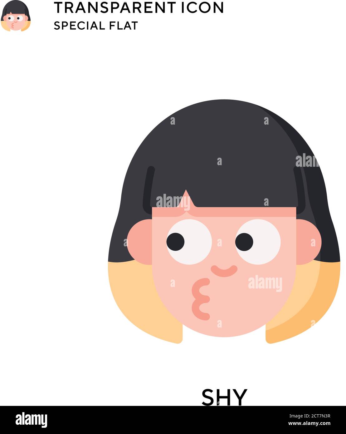 Portrait shy girl female model Stock Vector Images - Alamy