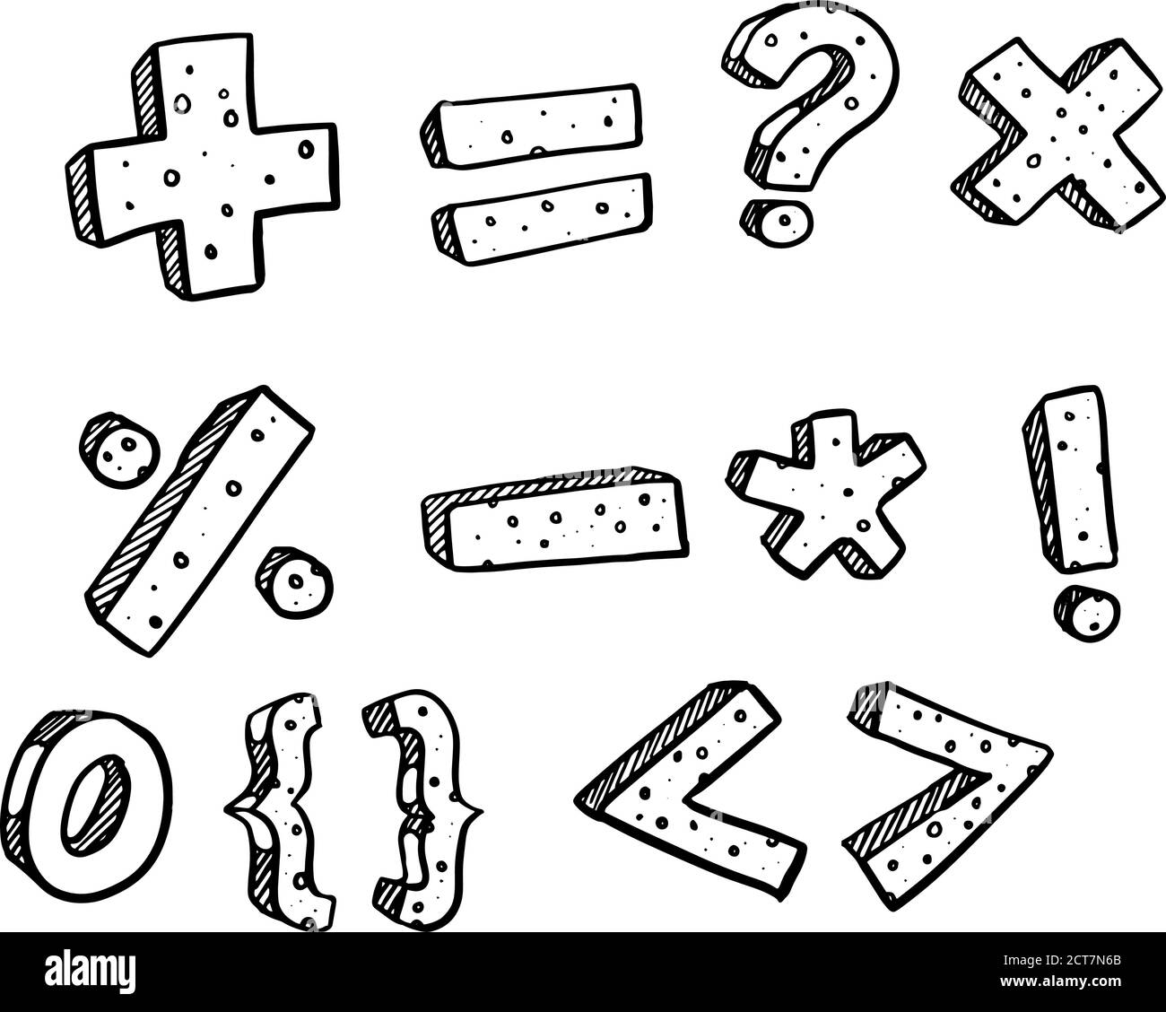 Basic math symbol in sketch. Vector illustration Stock Vector Image ...