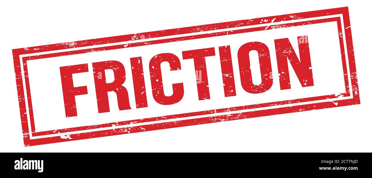 FRICTION red grungy rectangle stamp sign Stock Photo - Alamy