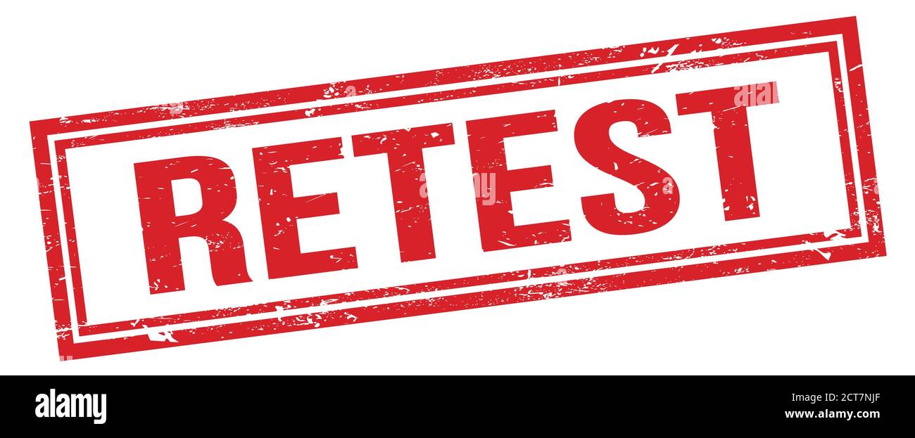 RETEST red grungy rectangle stamp sign Stock Photo - Alamy