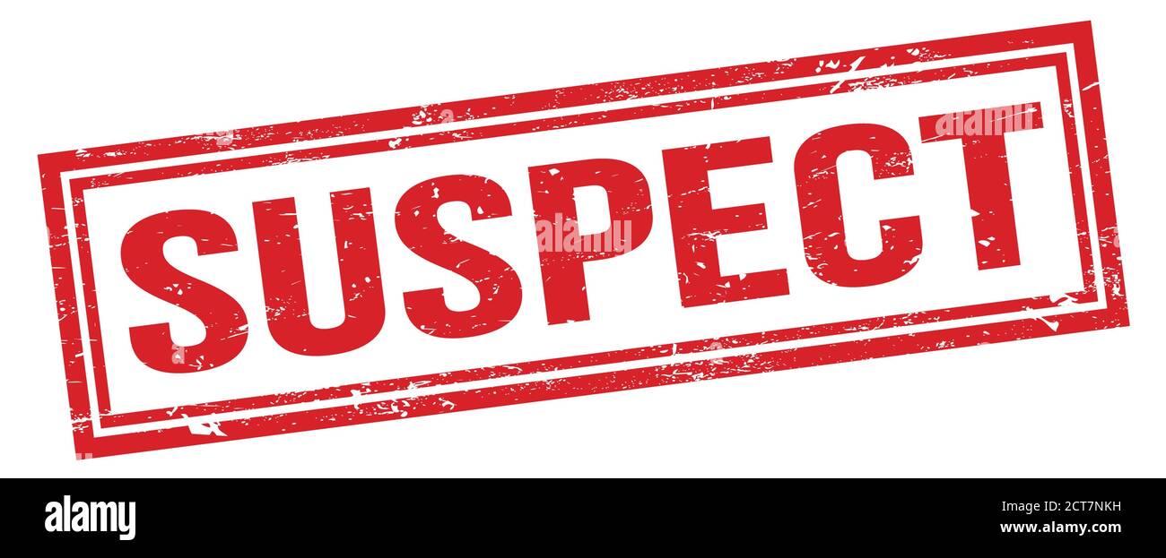 SUSPECT red grungy rectangle stamp sign Stock Photo - Alamy