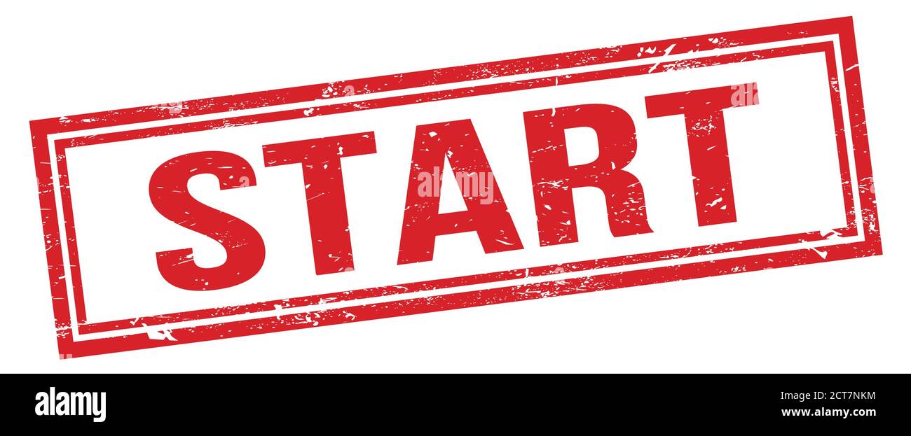 START red grungy rectangle stamp sign Stock Photo - Alamy