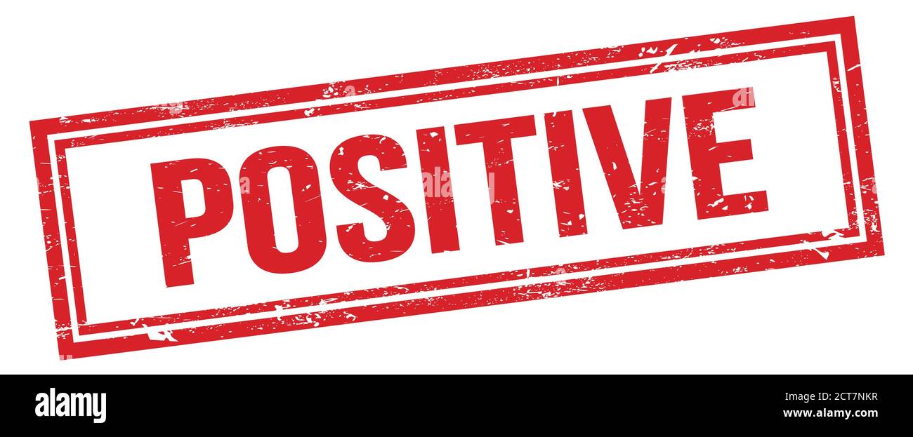 POSITIVE red grungy rectangle stamp sign Stock Photo - Alamy