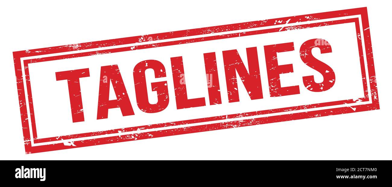 TAGLINES red grungy rectangle stamp sign Stock Photo - Alamy