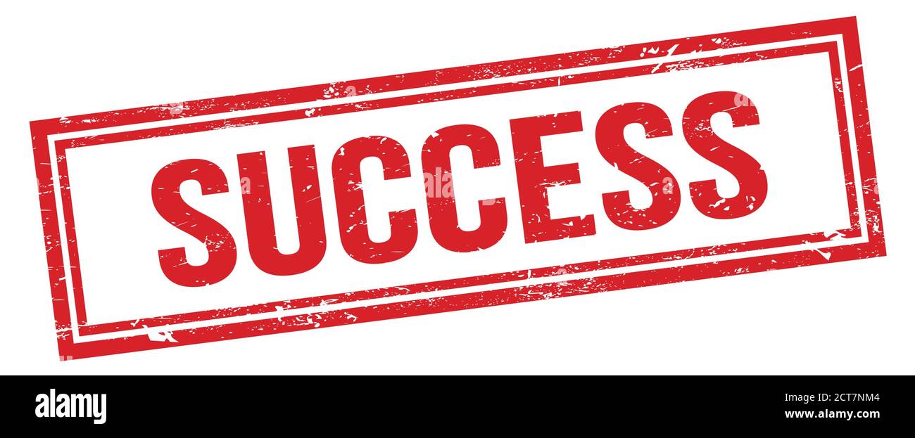 SUCCESS red grungy rectangle stamp sign Stock Photo - Alamy