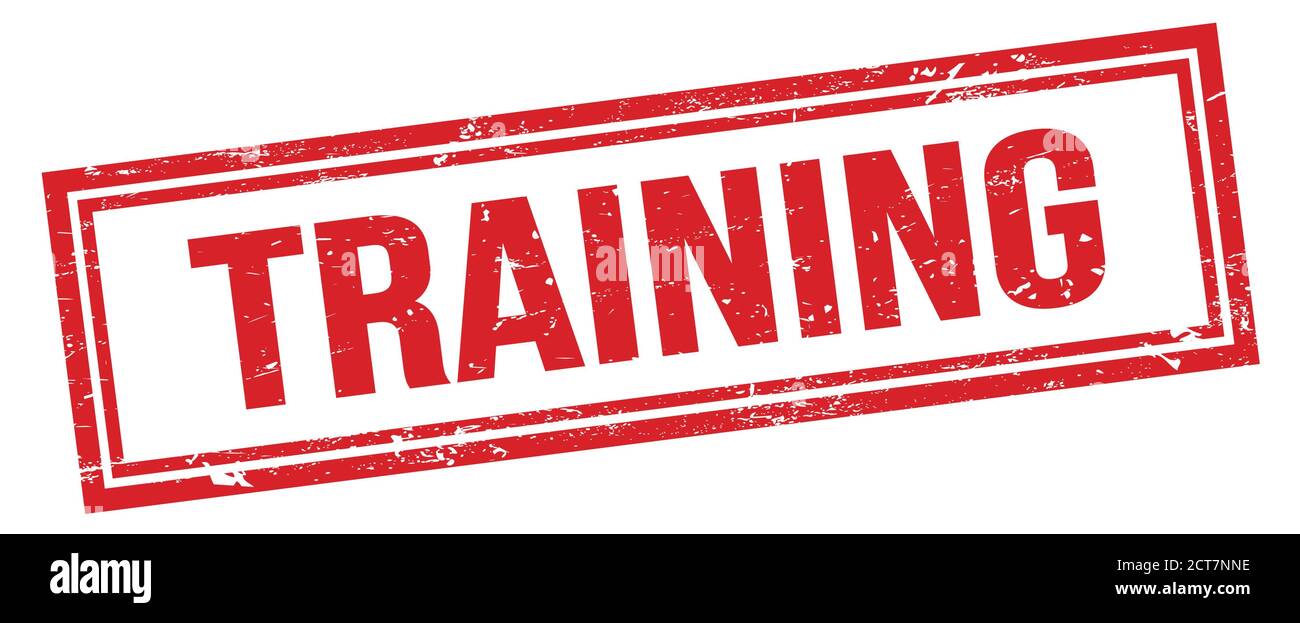 TRAINING red grungy rectangle stamp sign Stock Photo - Alamy