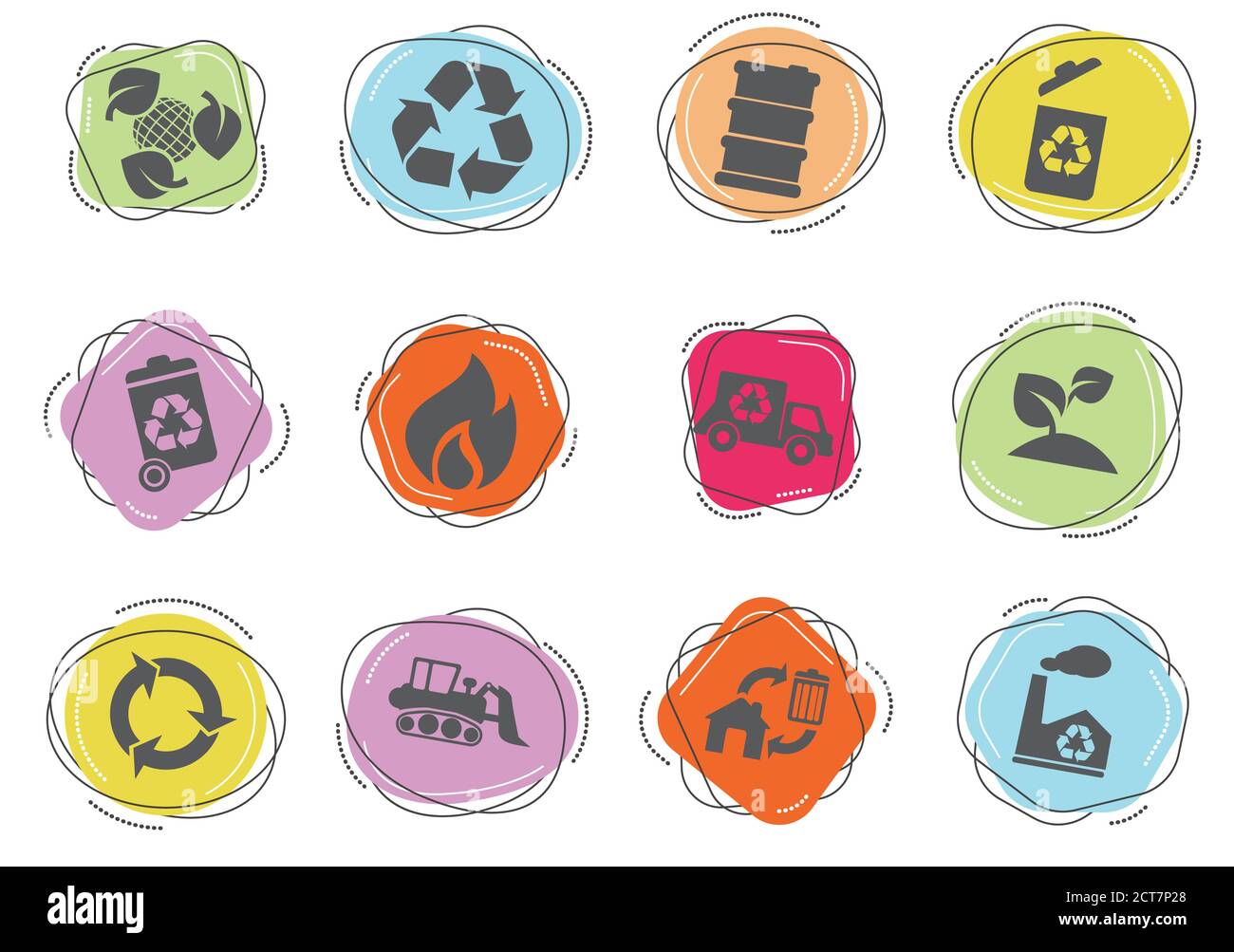 Recycle Icon Set Stock Vector Image & Art - Alamy
