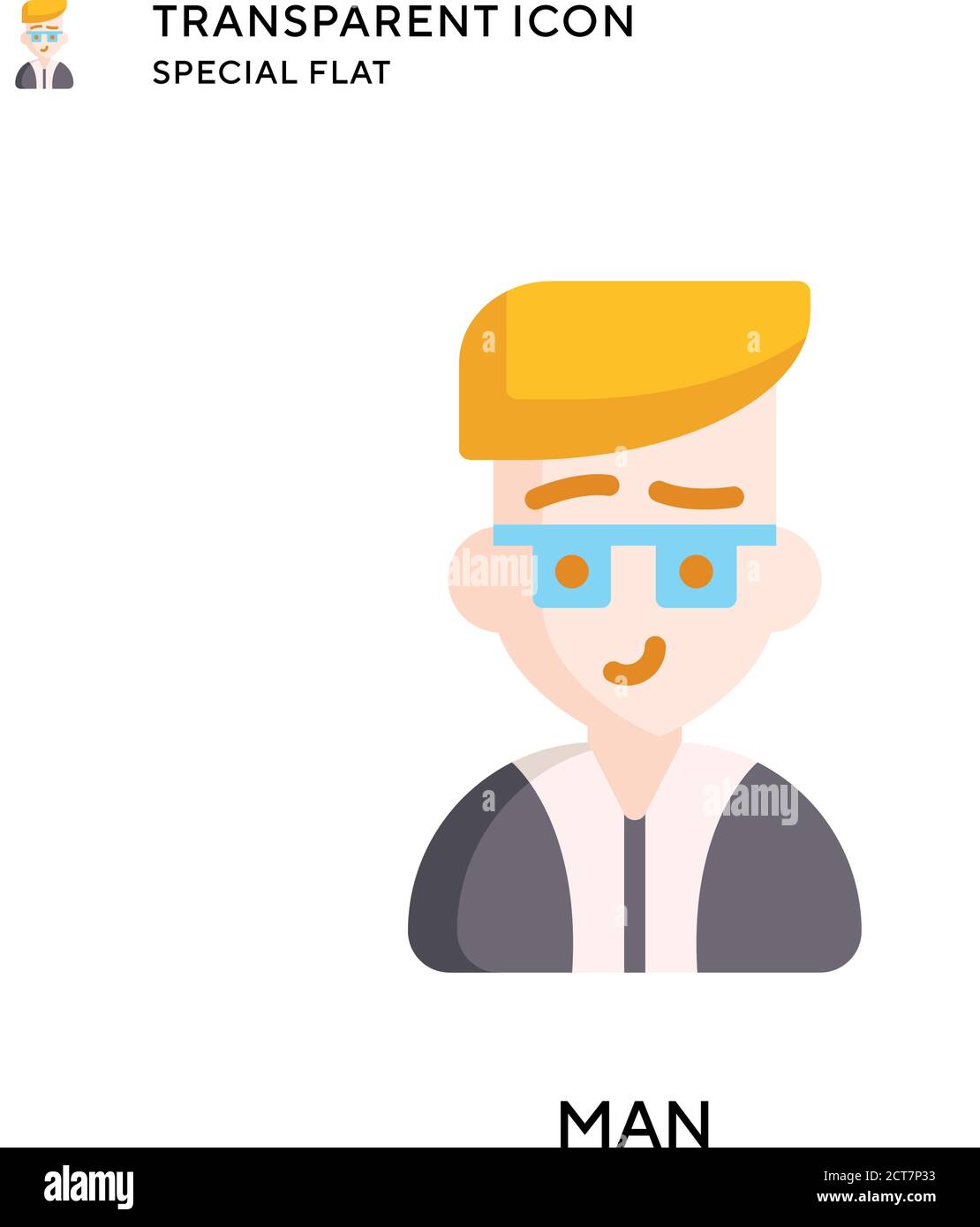 Man vector icon. Flat style illustration. EPS 10 vector Stock Vector ...
