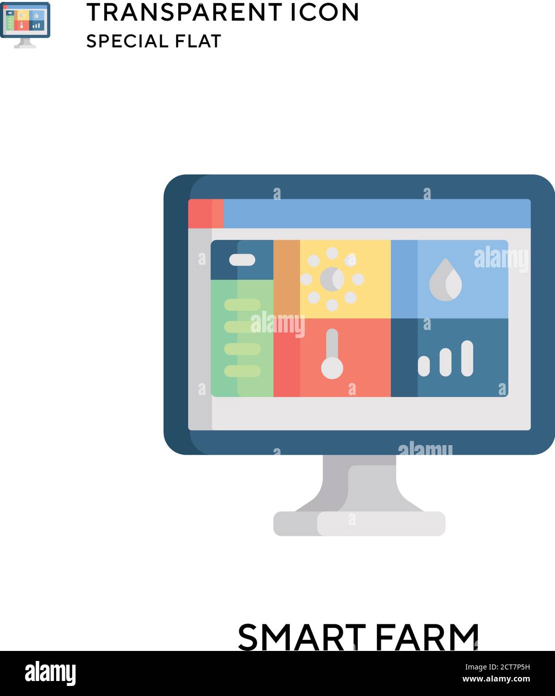 Smart farm vector icon. Flat style illustration. EPS 10 vector Stock ...