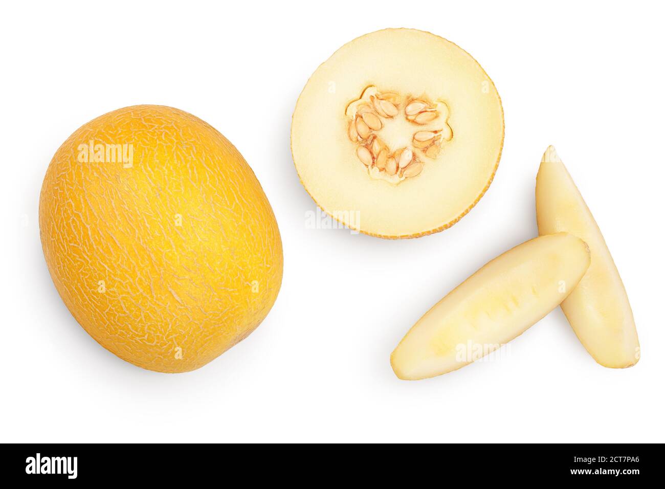 Melon isolated on white background with clipping path and full depth of ...