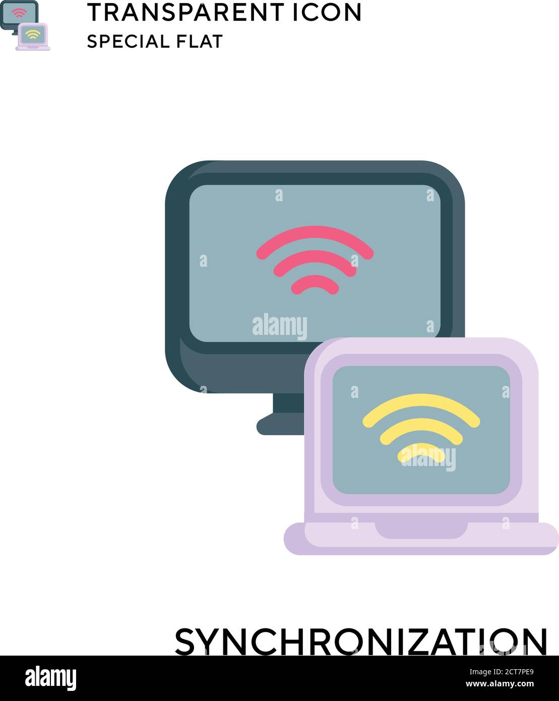 Synchronization vector icon. Flat style illustration. EPS 10 vector ...