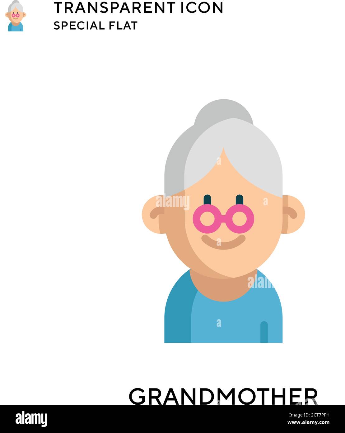Grandmother vector icon. Flat style illustration. EPS 10 vector Stock ...