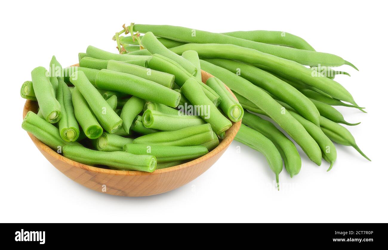 Green beans isolated on a white background with clipping path and full ...