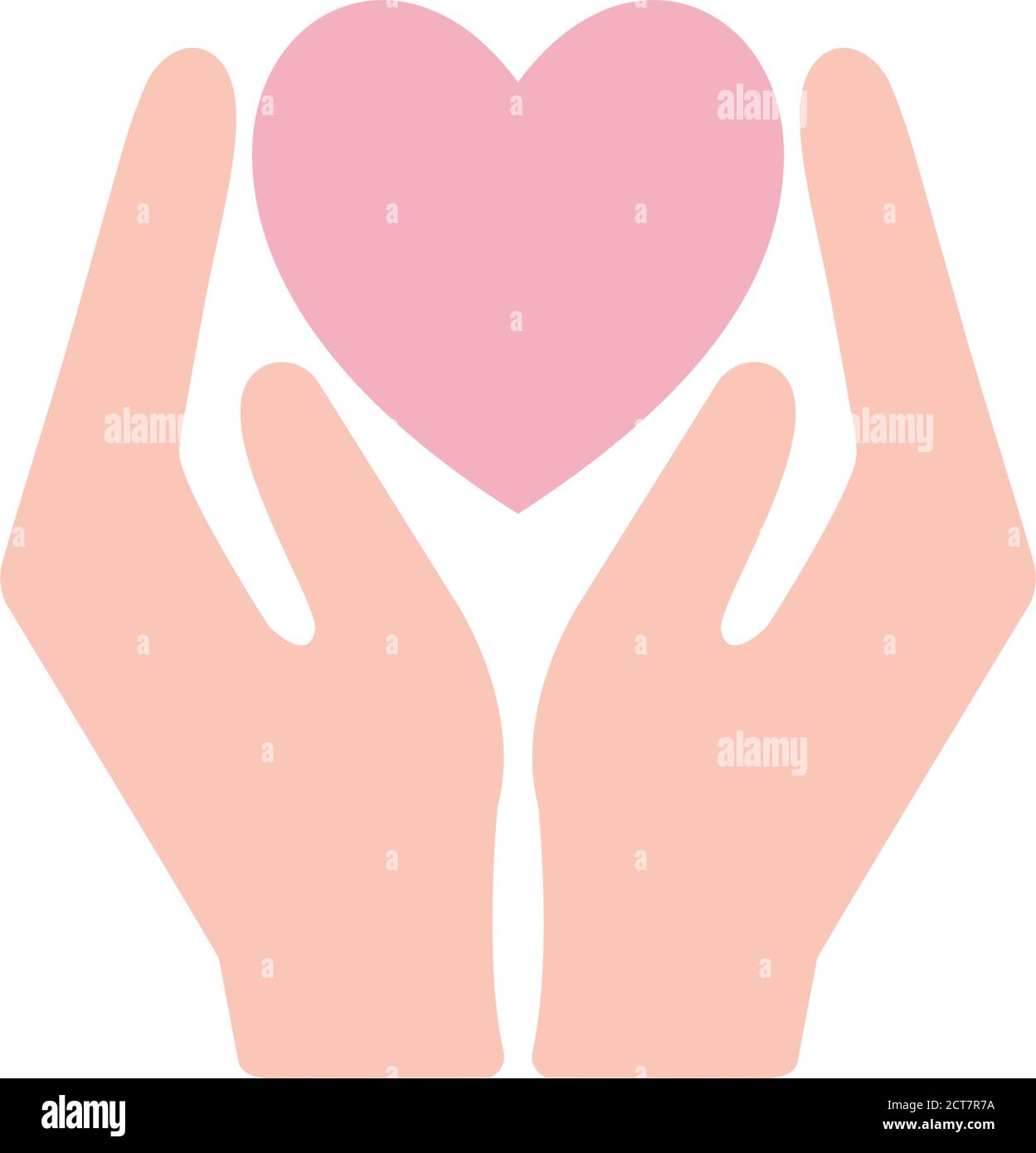 Heart between hands flat style icon vector design Stock Vector Image ...