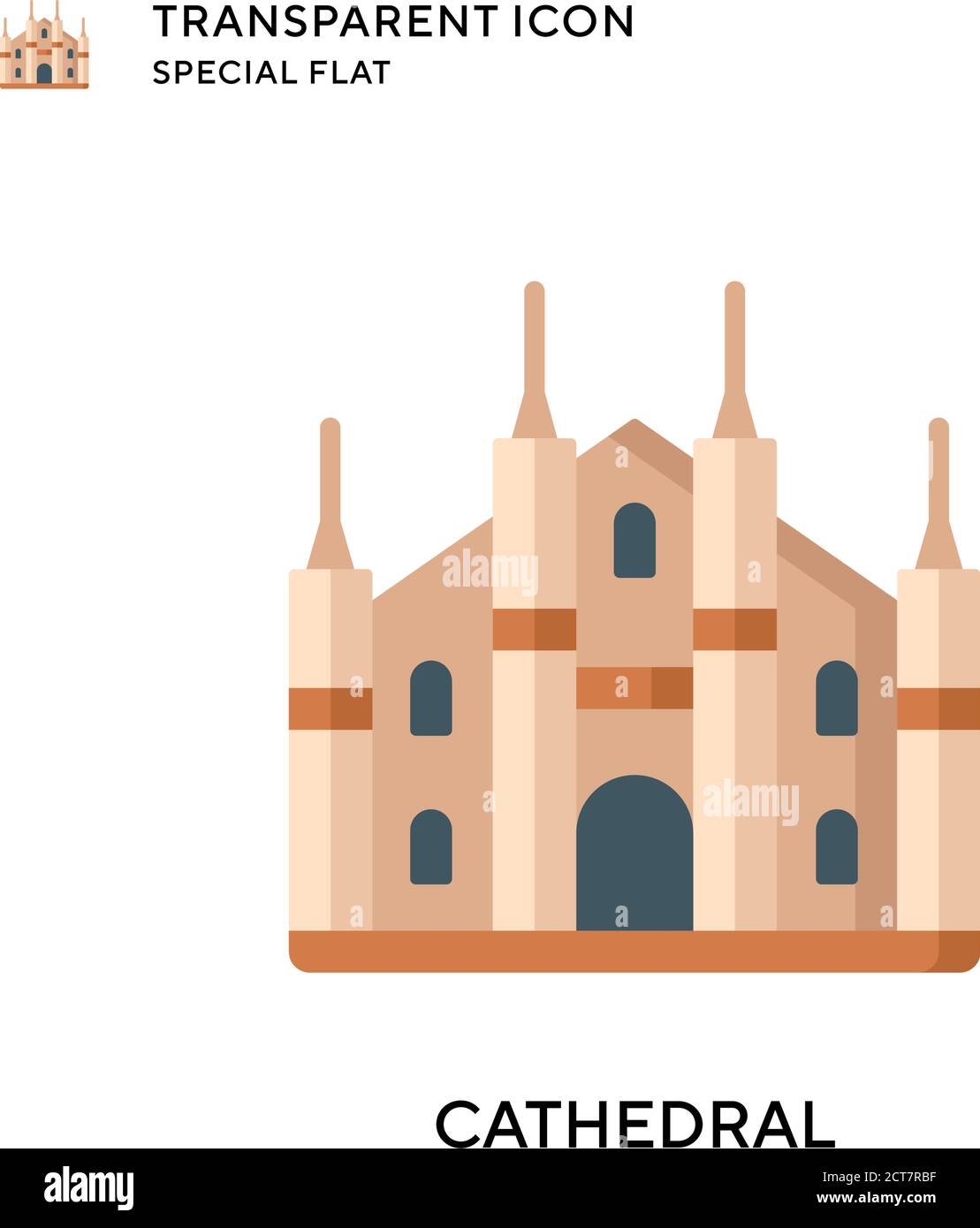 Cathedral vector icon. Flat style illustration. EPS 10 vector Stock ...