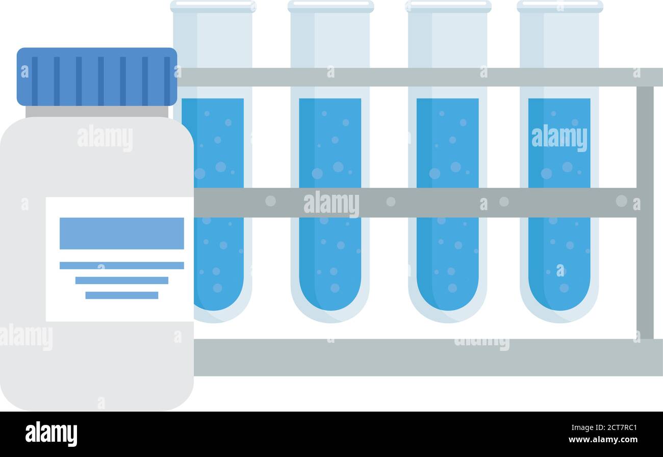 laboratory bottle with label and tubes vector design Stock Vector Image ...