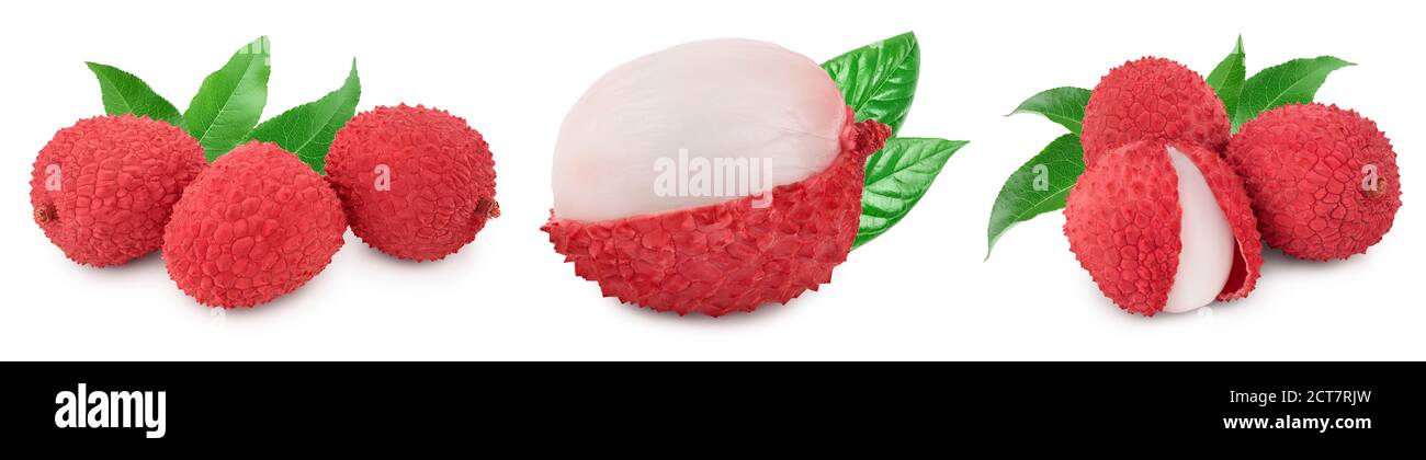 lychee fruit isolated on white background with clipping path and full ...